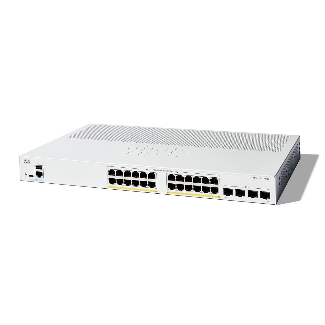 Cisco catalyst 1200 series 24 ports gigabit POE+ 195W + 4 x 1G SFP ...
